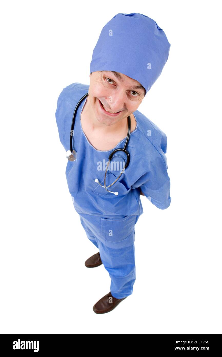 silly male doctor full length, isolated on white background Stock Photo ...