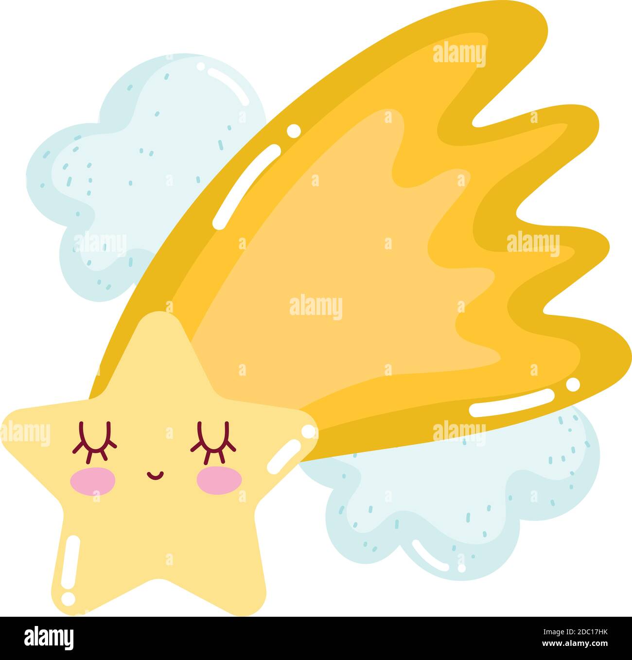 shooting star cosmic space adventure galaxy cartoon vector illustration ...