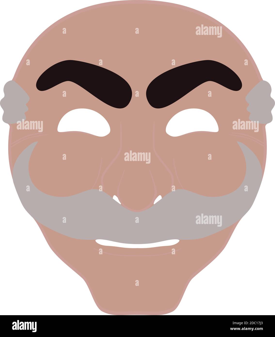 Business man hides his identity under a smiling mask. Two faced ...