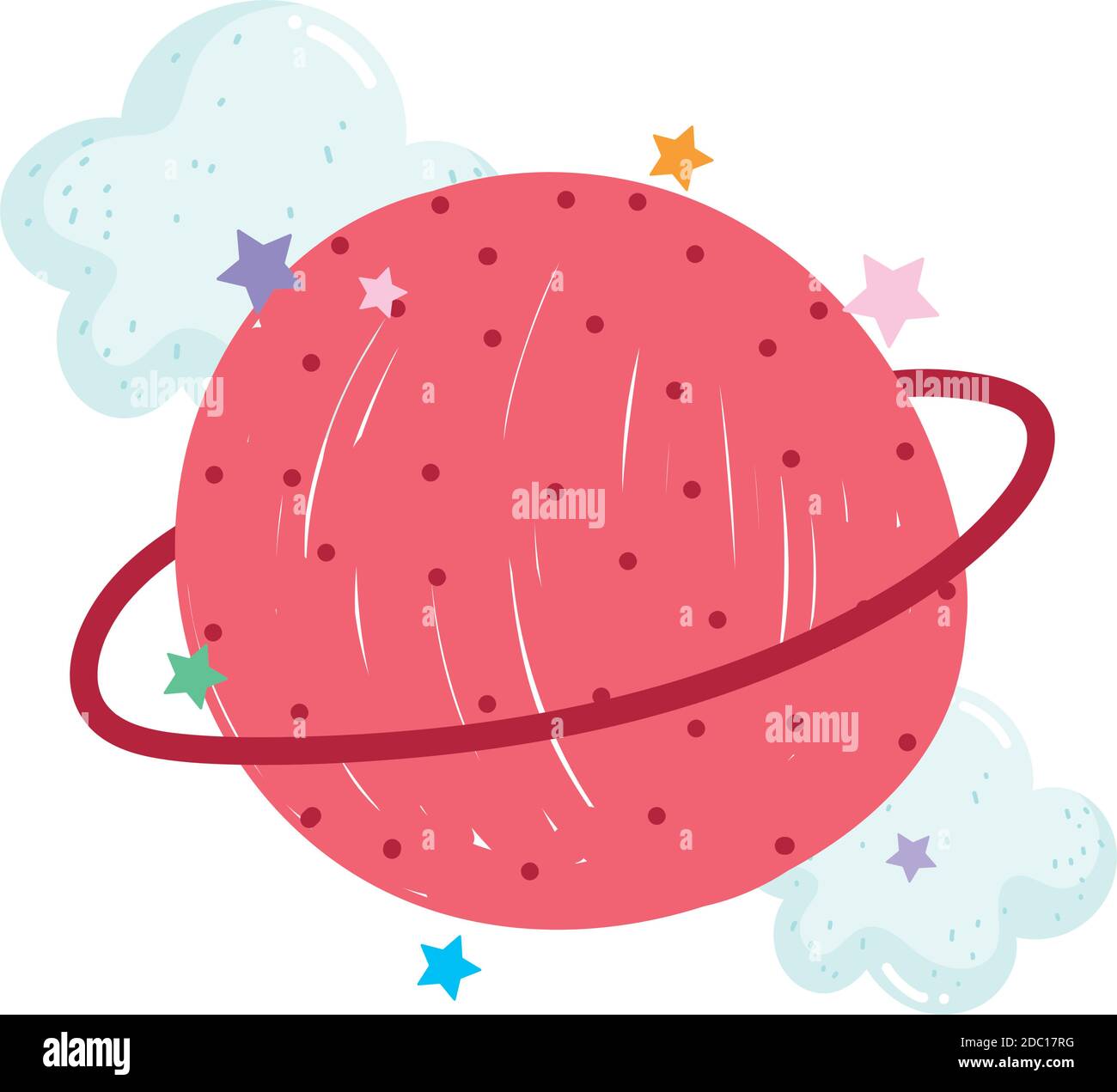 saturn planet solar system space adventure galaxy cartoon vector ...