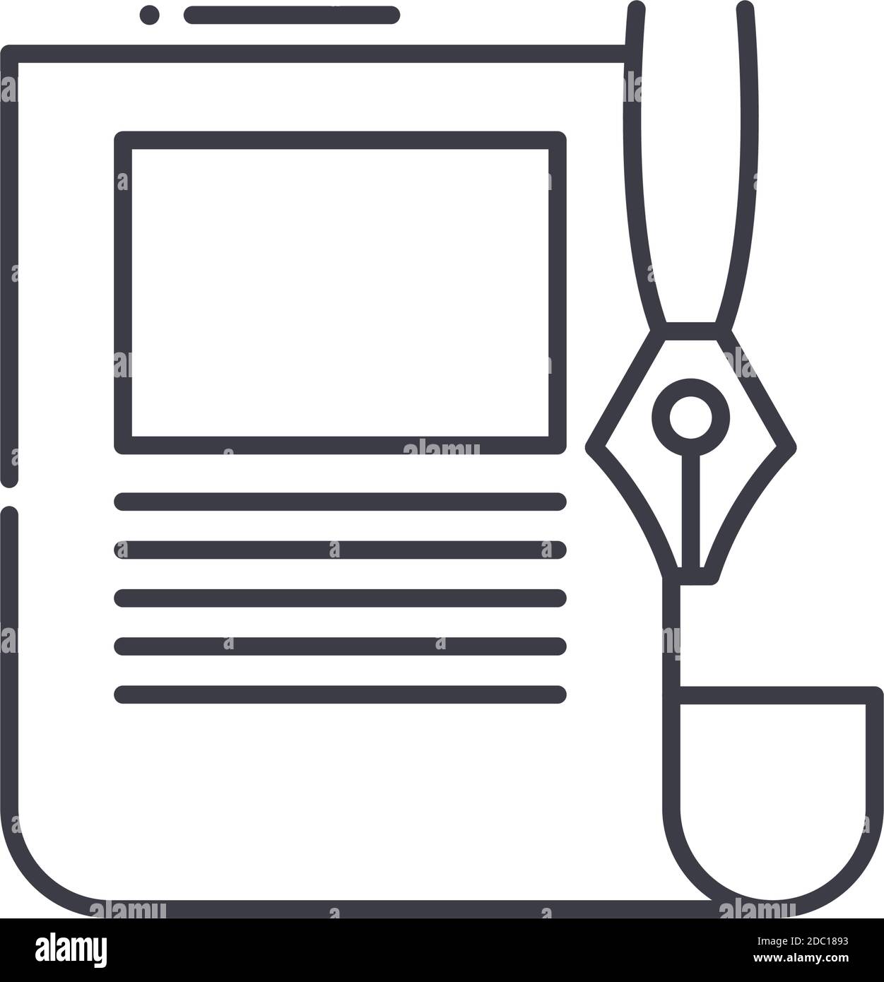 Copywriting icon, linear isolated illustration, thin line vector, web ...