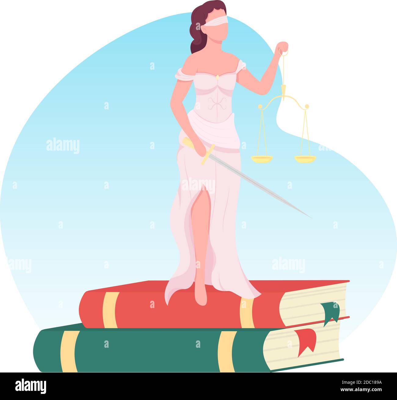 Blind justice woman 2D vector web banner, poster Stock Vector Image ...