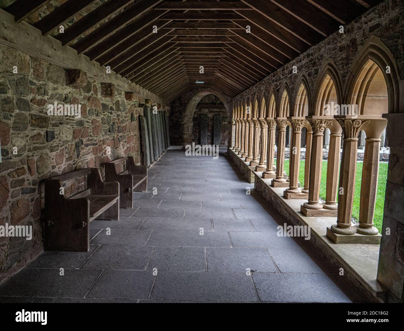 Iona Abbey Cloisters on the Isle of Iona Scotland. Thought to be the ...