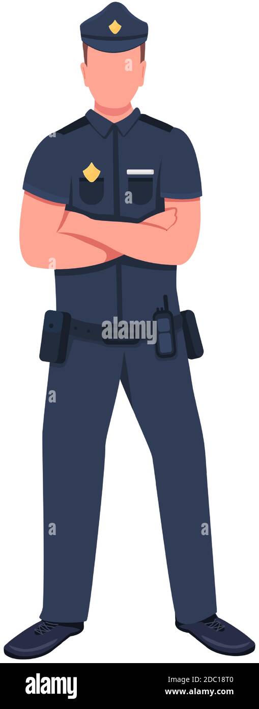Police officer flat color vector faceless character Stock Vector Image ...