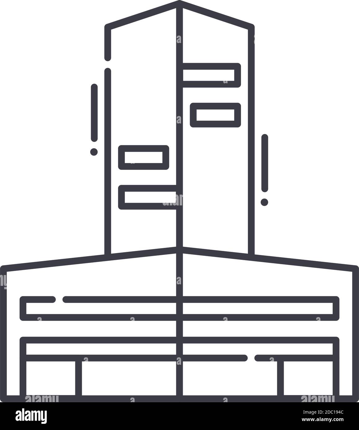 Condominium icon, linear isolated illustration, thin line vector, web ...