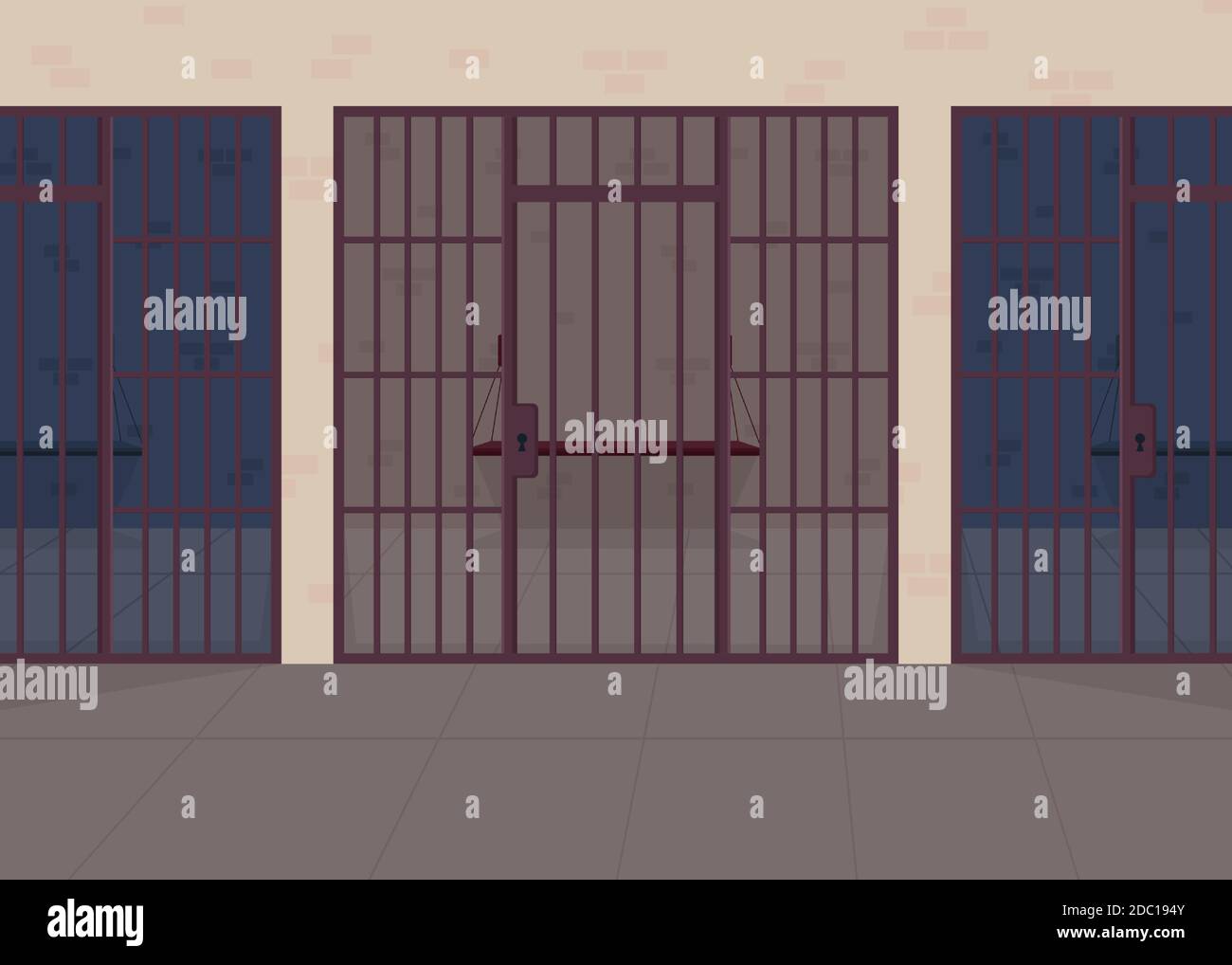 Jail flat color vector illustration Stock Vector Image & Art - Alamy