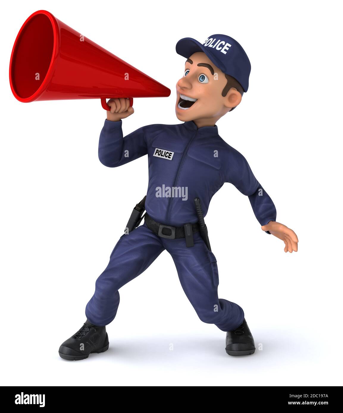Fun 3D illustration of a cartoon Police Officer Stock Photo - Alamy