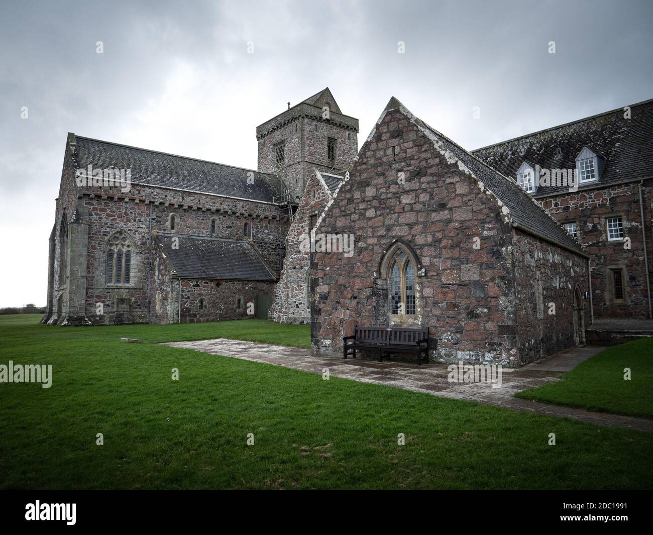 Iona Abbey on the Isle of Iona Scotland. Thought to be the where the ...