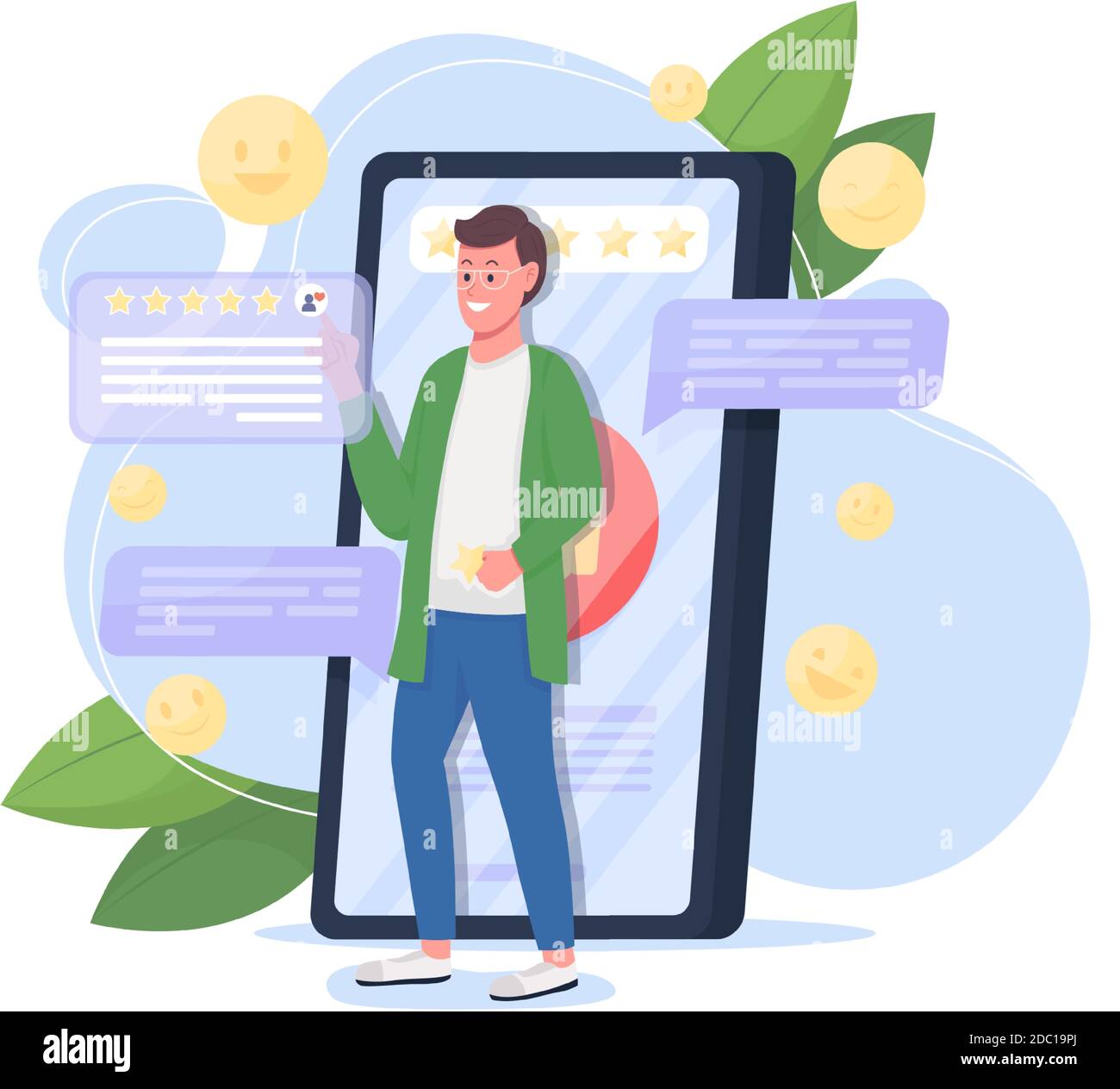 Good service online review flat concept vector illustration Stock ...