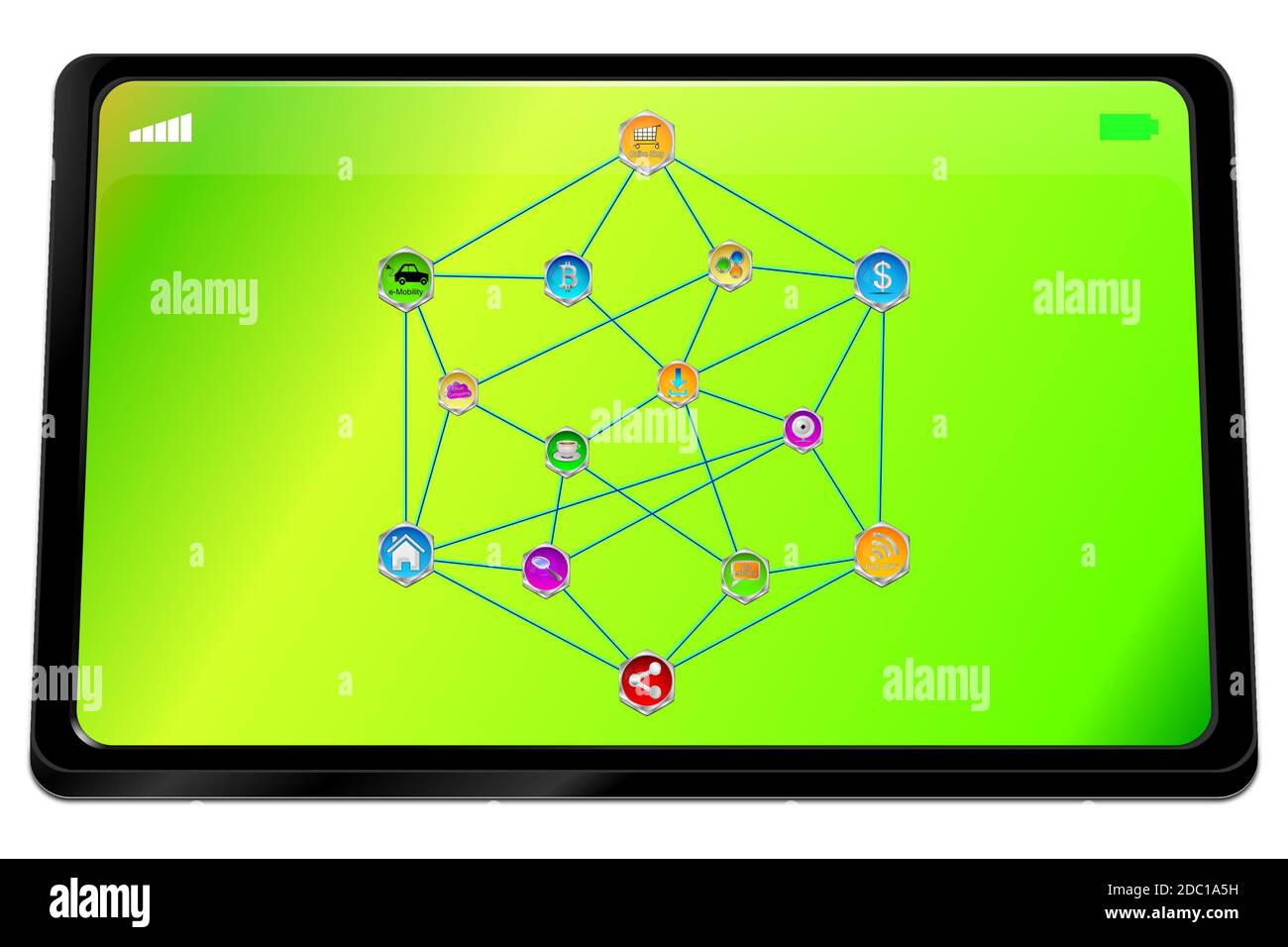 Tablet computer with AI Artificial Intelligence, Internet of Things on ...