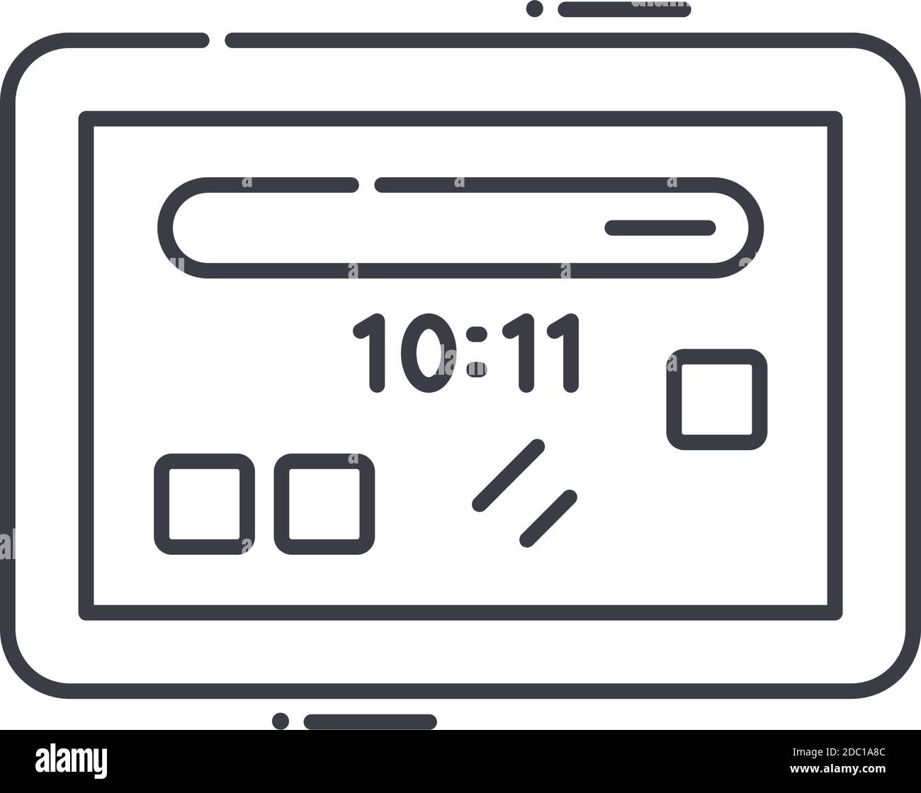 Computer pad icon, linear isolated illustration, thin line vector, web ...