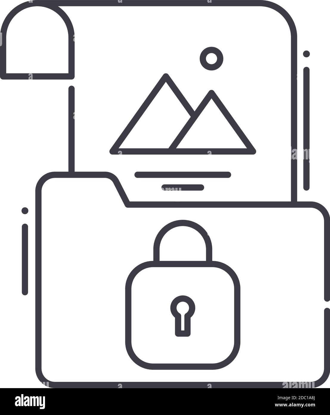 Confidential data icon, linear isolated illustration, thin line vector ...