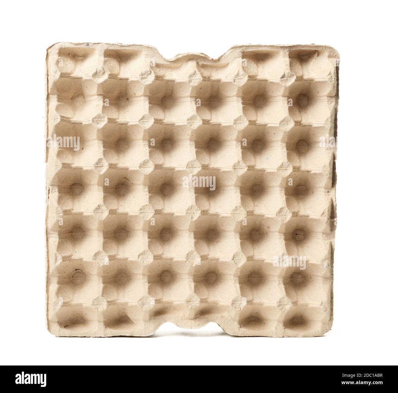 recycled square paper tray isolated on white background, close up Stock ...