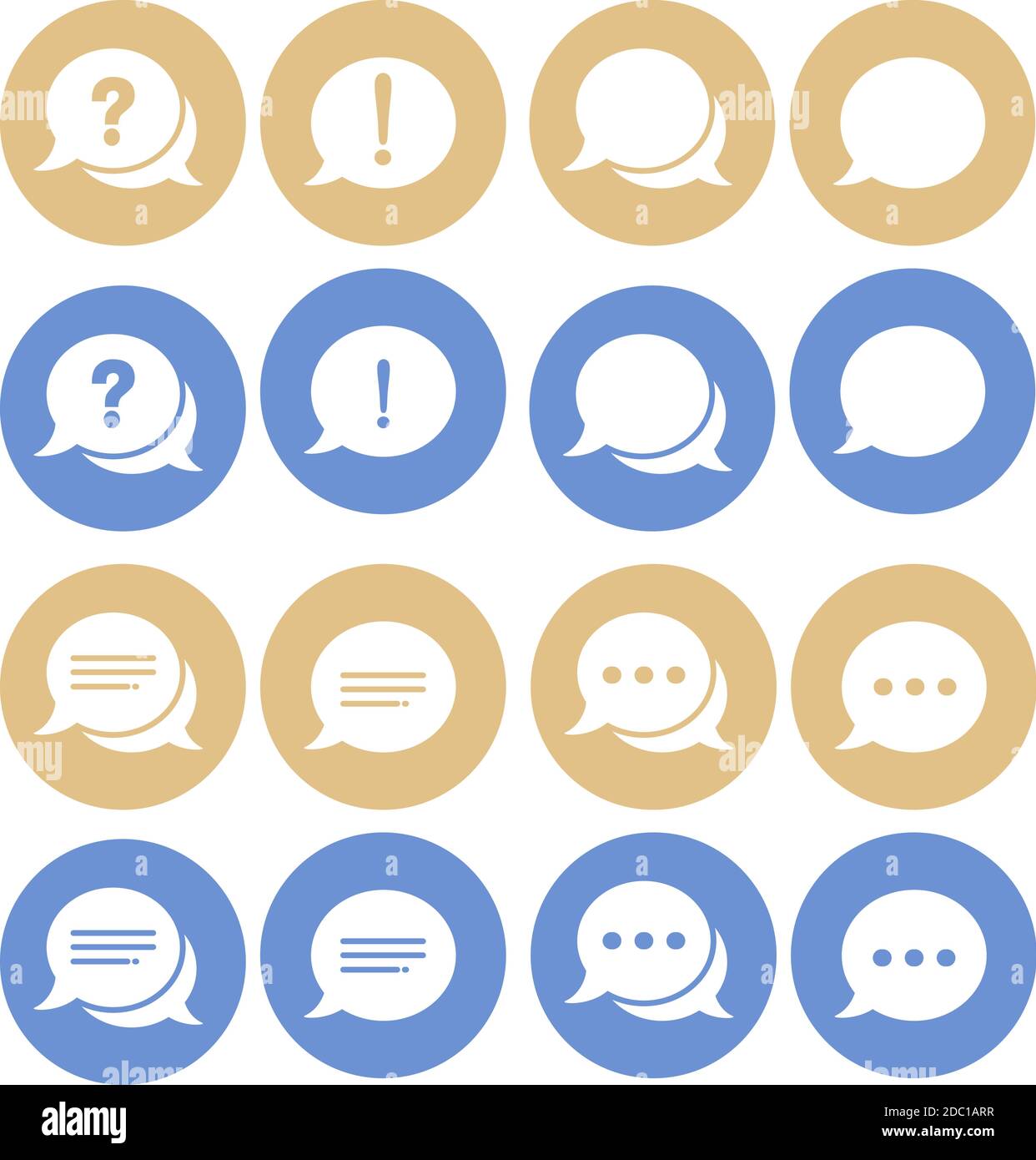 Chat sign icon. Speech talk bubble symbols. Chat bubbles. Dashed line ...