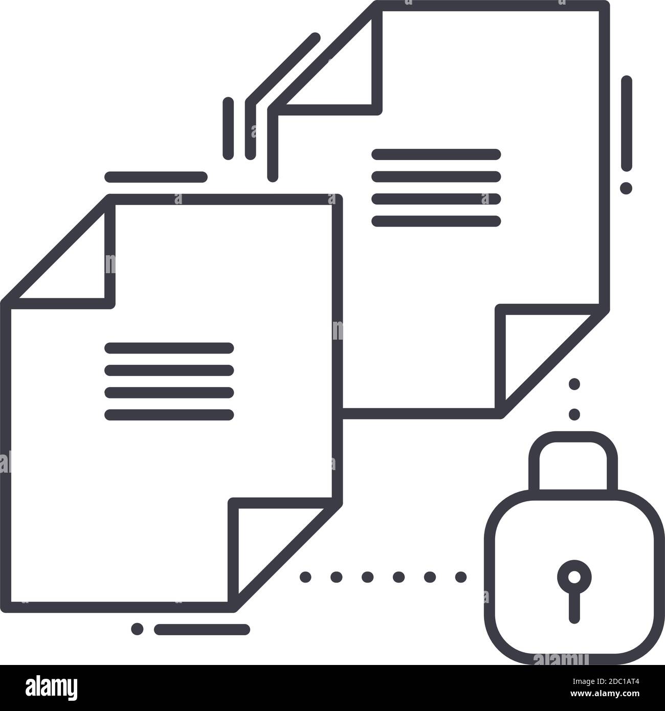 Confidential document concept icon, linear isolated illustration, thin ...