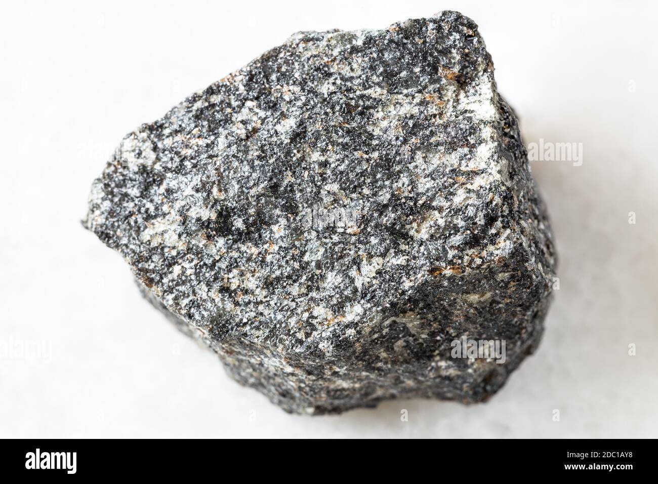closeup of sample of natural mineral from geological collection - rough ...
