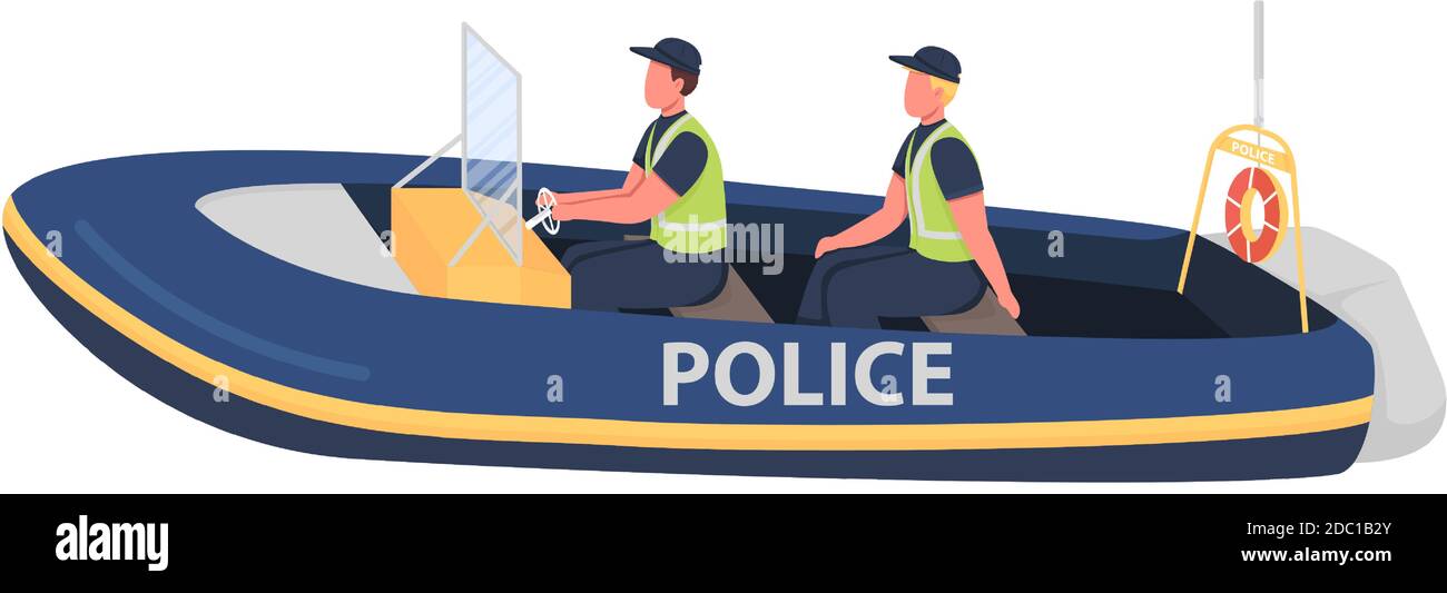 Water police flat color vector faceless characters Stock Vector Image ...