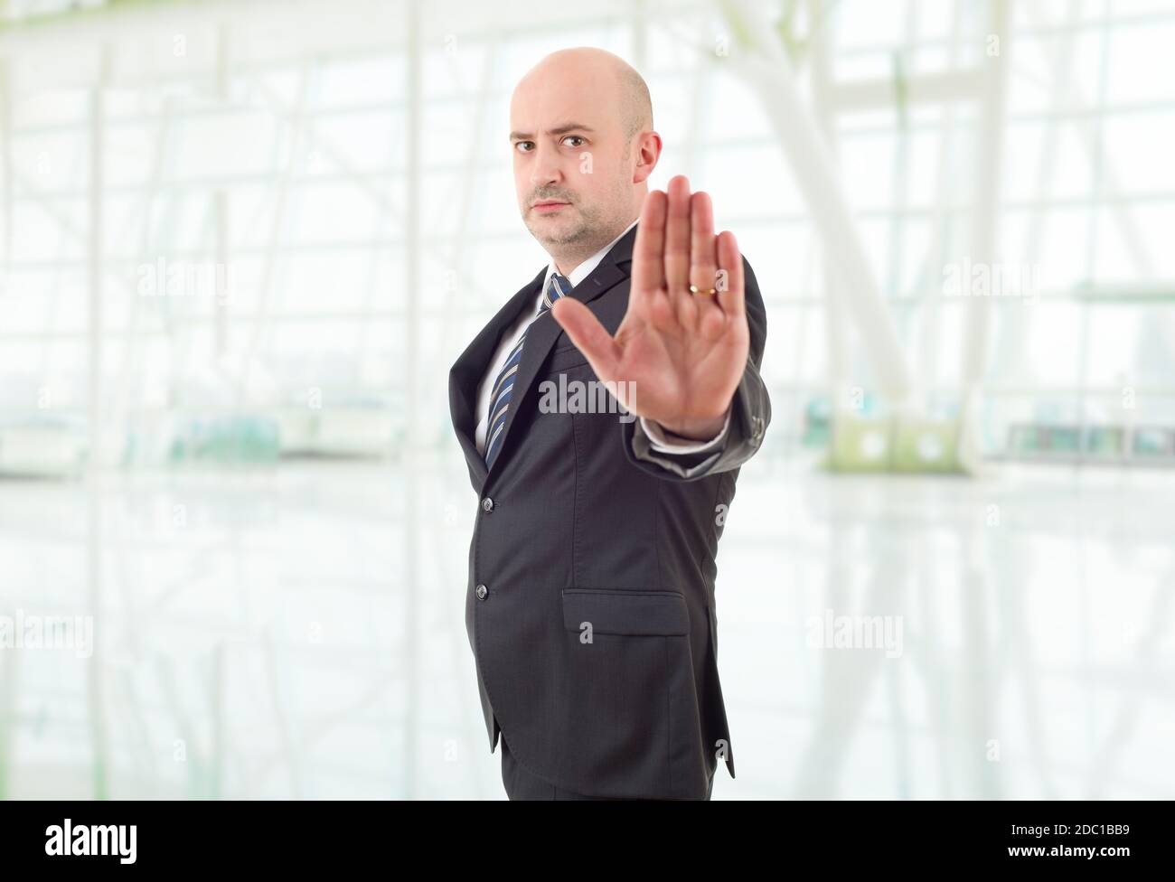 business man making stop with his hand, at the office Stock Photo - Alamy