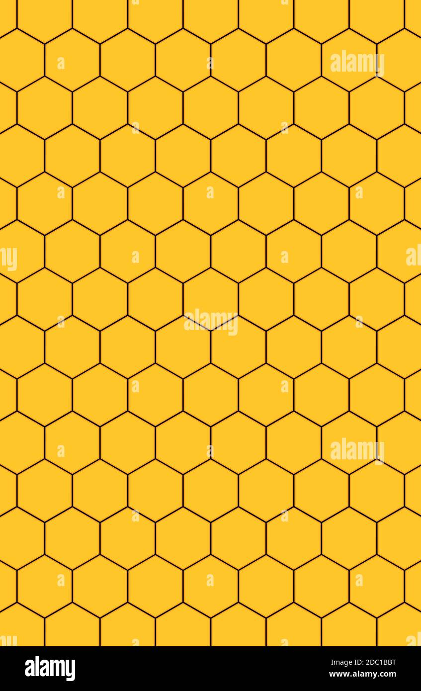 Abstract yellow hexagon with background illustration innovation Stock ...