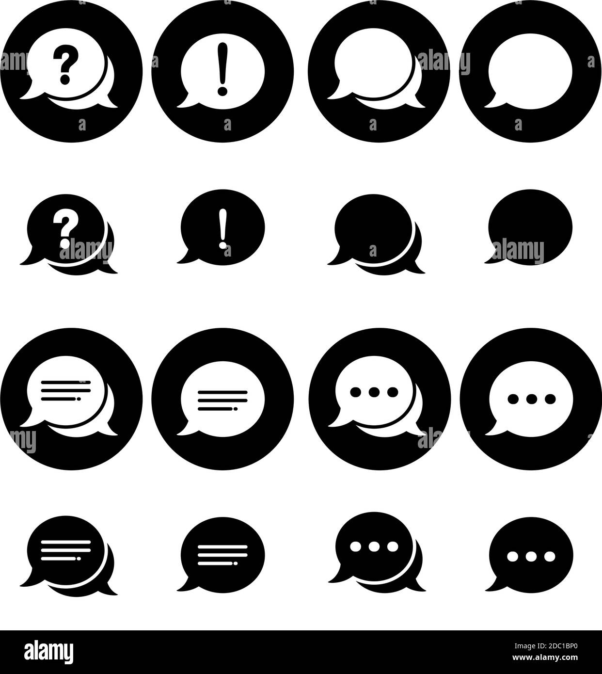 Chat sign icon. Speech talk bubble symbols. Chat bubbles. Dashed line ...