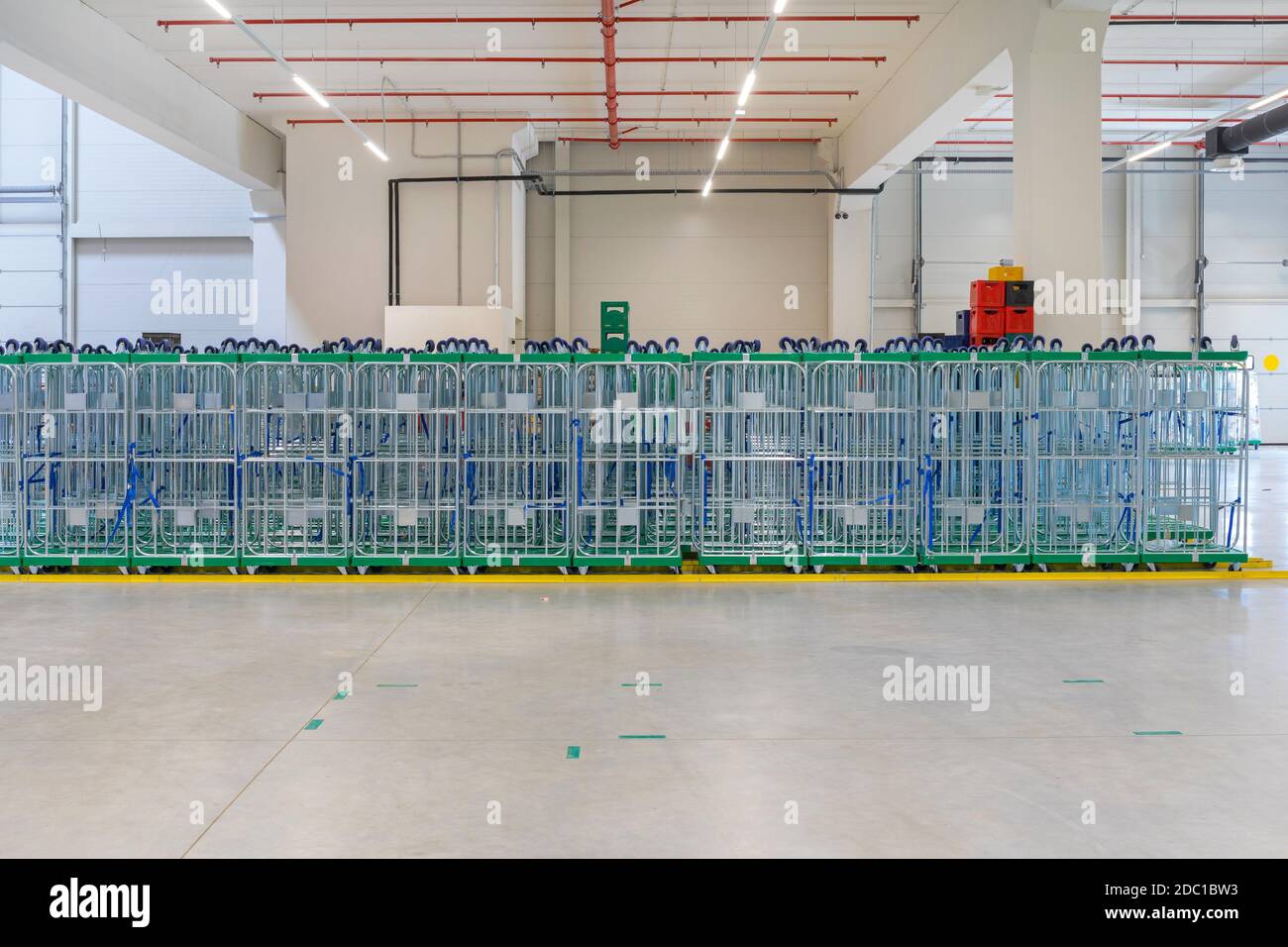Many Wire Carts in Fulfilment Distribution Warehouse Stock Photo - Alamy