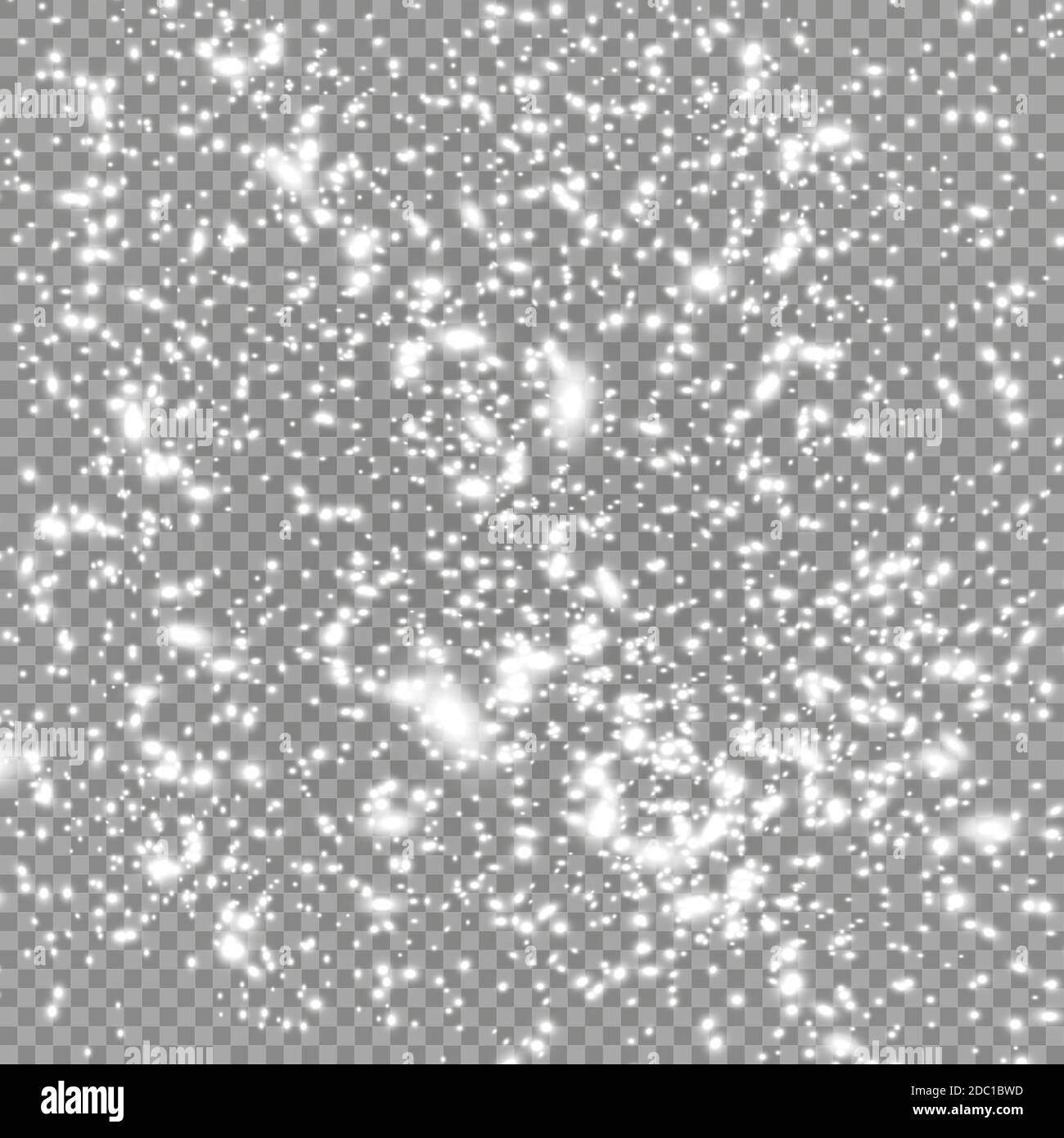 Vector heavy snowfall, snowflakes in different shapes and forms. Many ...