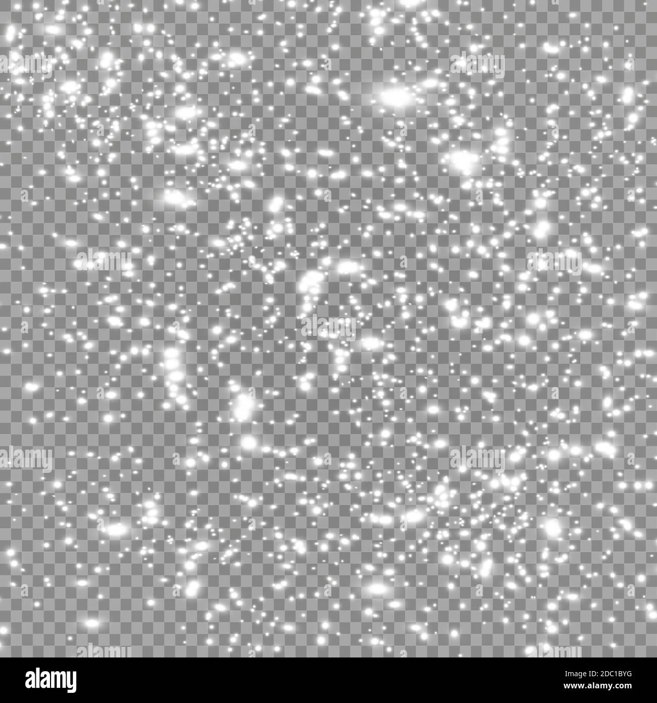 Vector heavy snowfall, snowflakes in different shapes and forms. Many ...