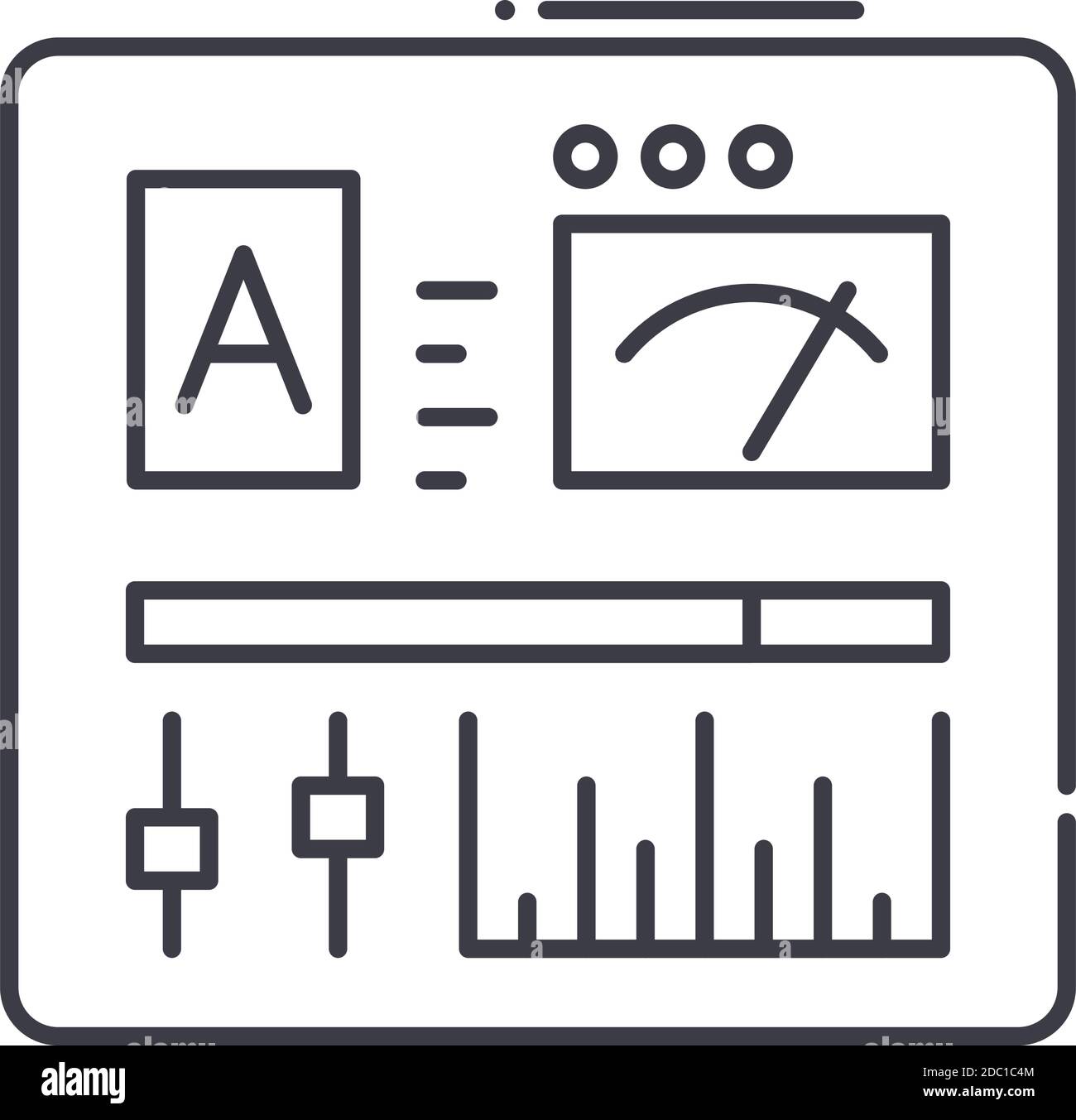 Control panel icon, linear isolated illustration, thin line vector, web design sign, outline ...