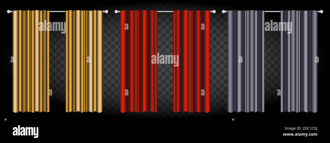 Vector colored curtains on transparent background. Colored. EPS 10 ...