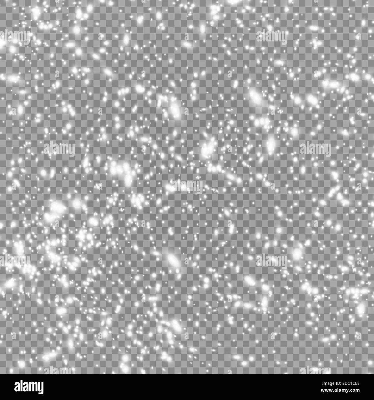 Vector heavy snowfall, snowflakes in different shapes and forms. Many ...