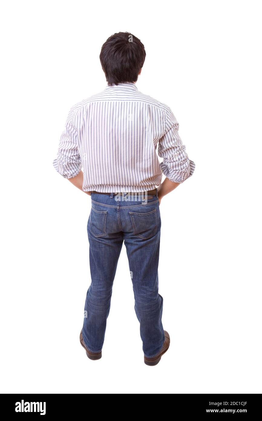 young casual man from the back, full body, isolated Stock Photo - Alamy