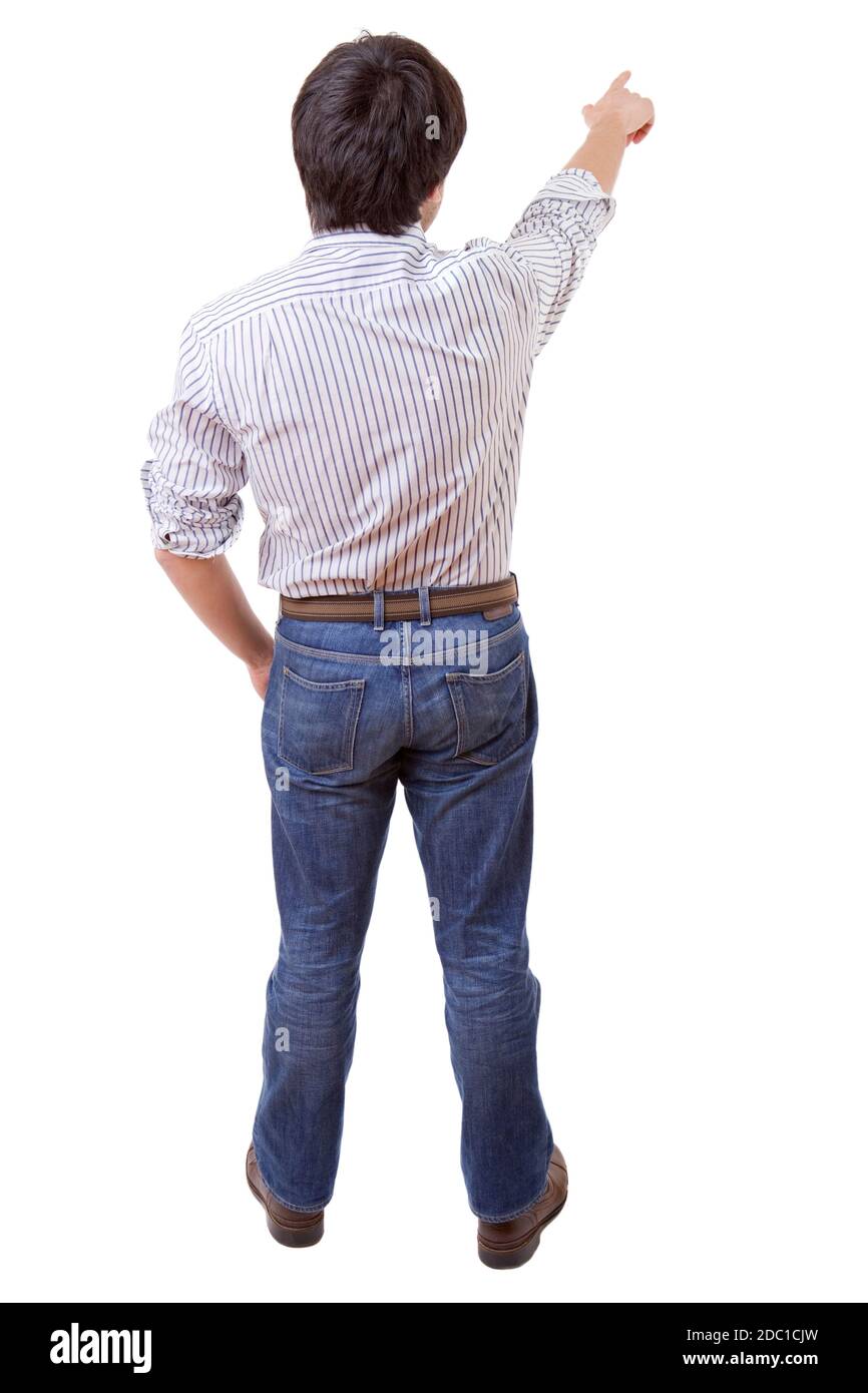 young casual man full body in a white background Stock Photo - Alamy