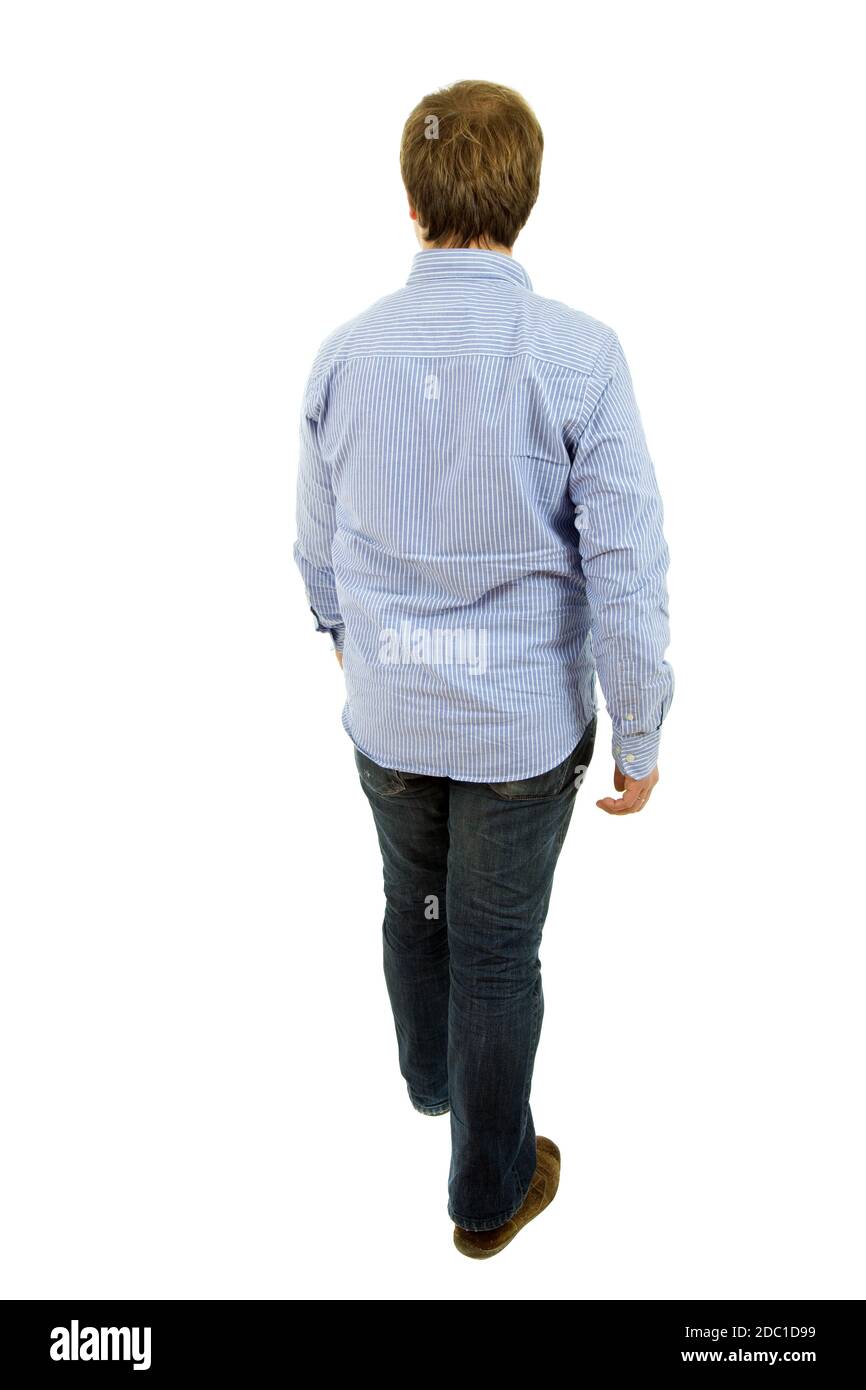 young casual man full body in a white background Stock Photo - Alamy