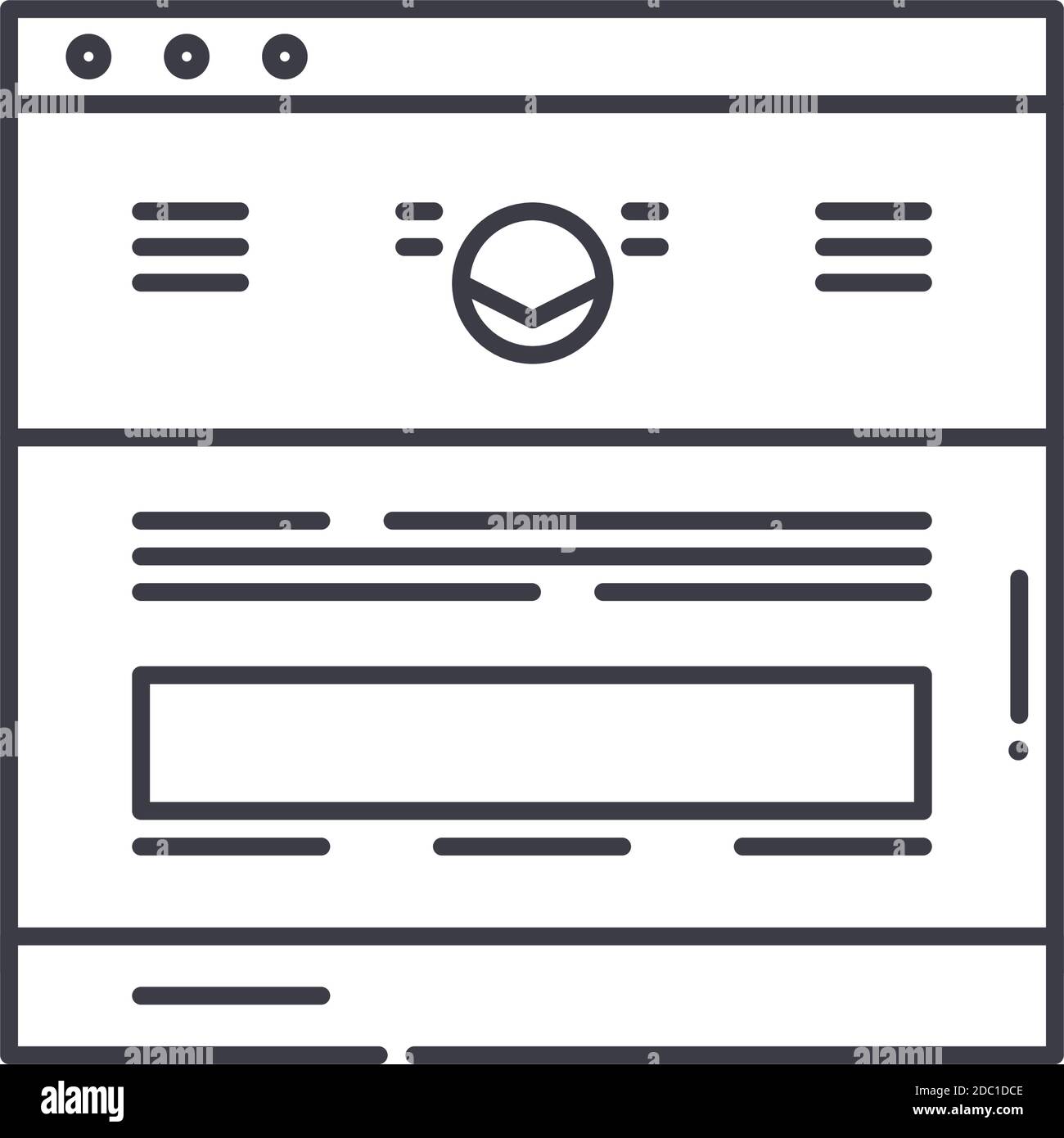 Corporate website concept icon, linear isolated illustration, thin line ...