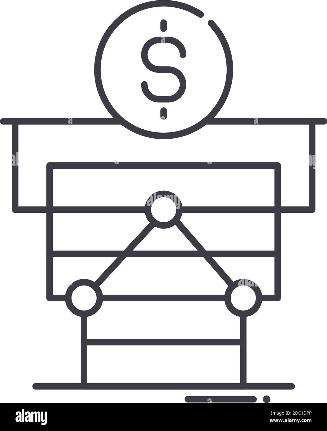 Corporate governance icon, linear isolated illustration, thin line ...