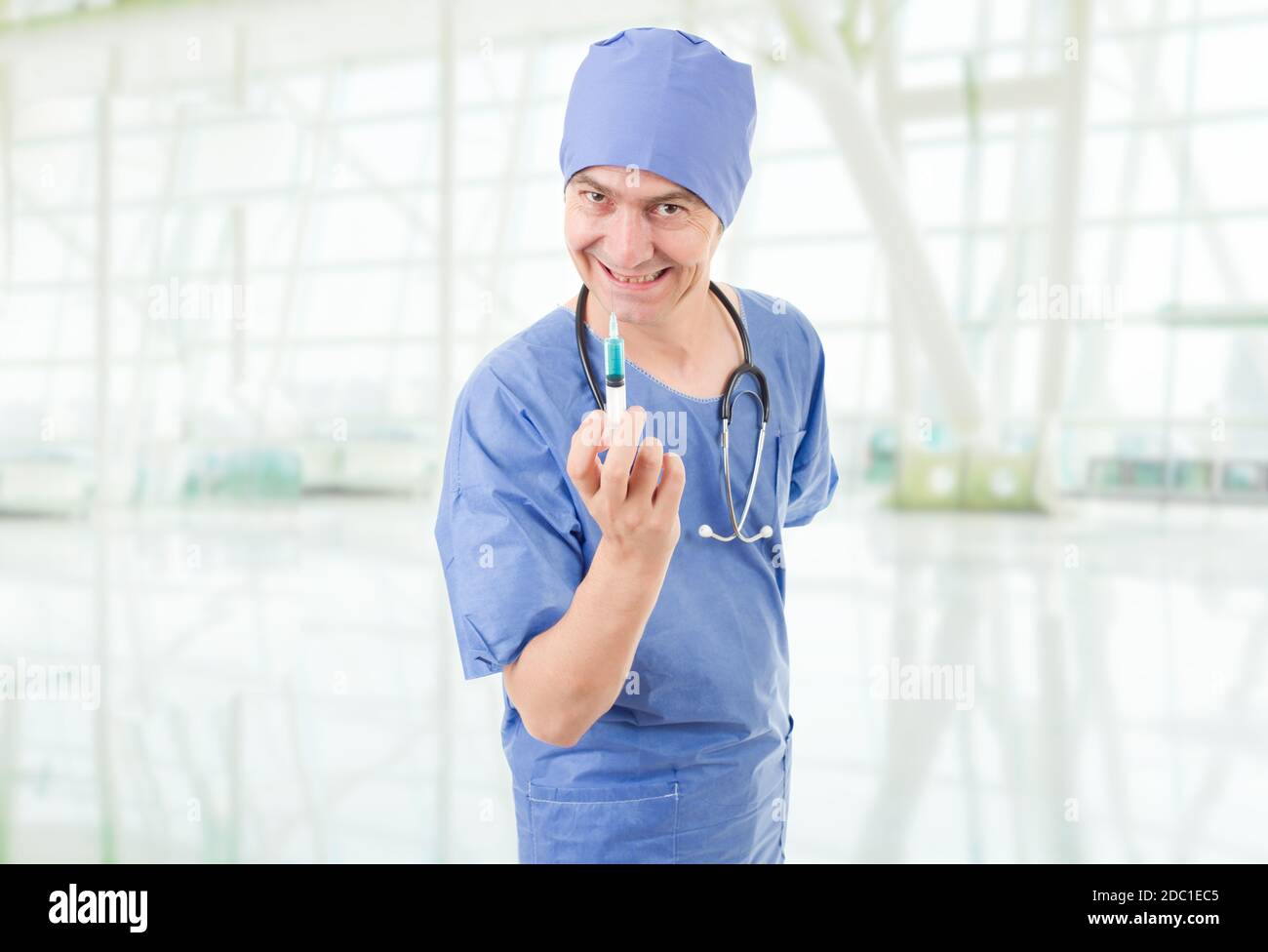 Mad doctor syringe hi-res stock photography and images - Alamy