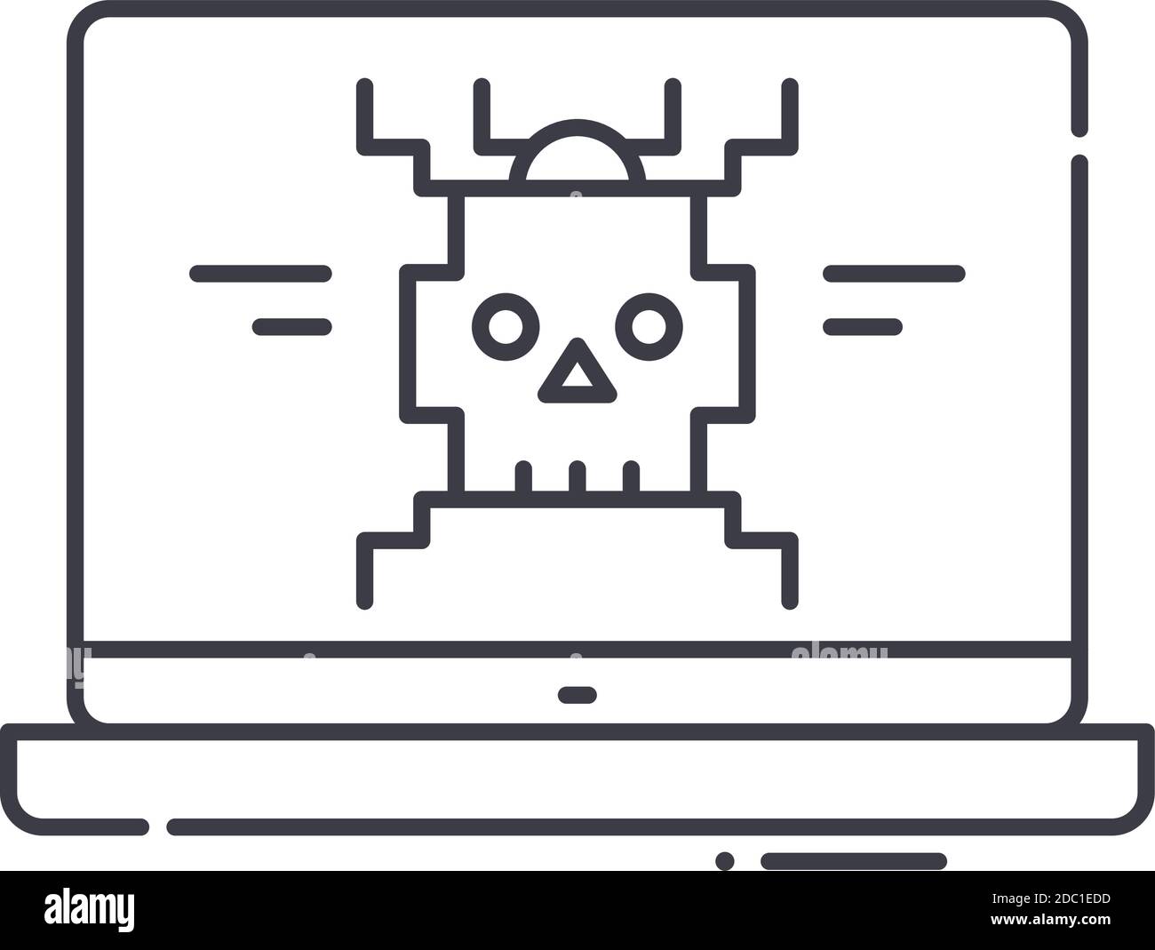 Computer bug icon, linear isolated illustration, thin line vector, web ...