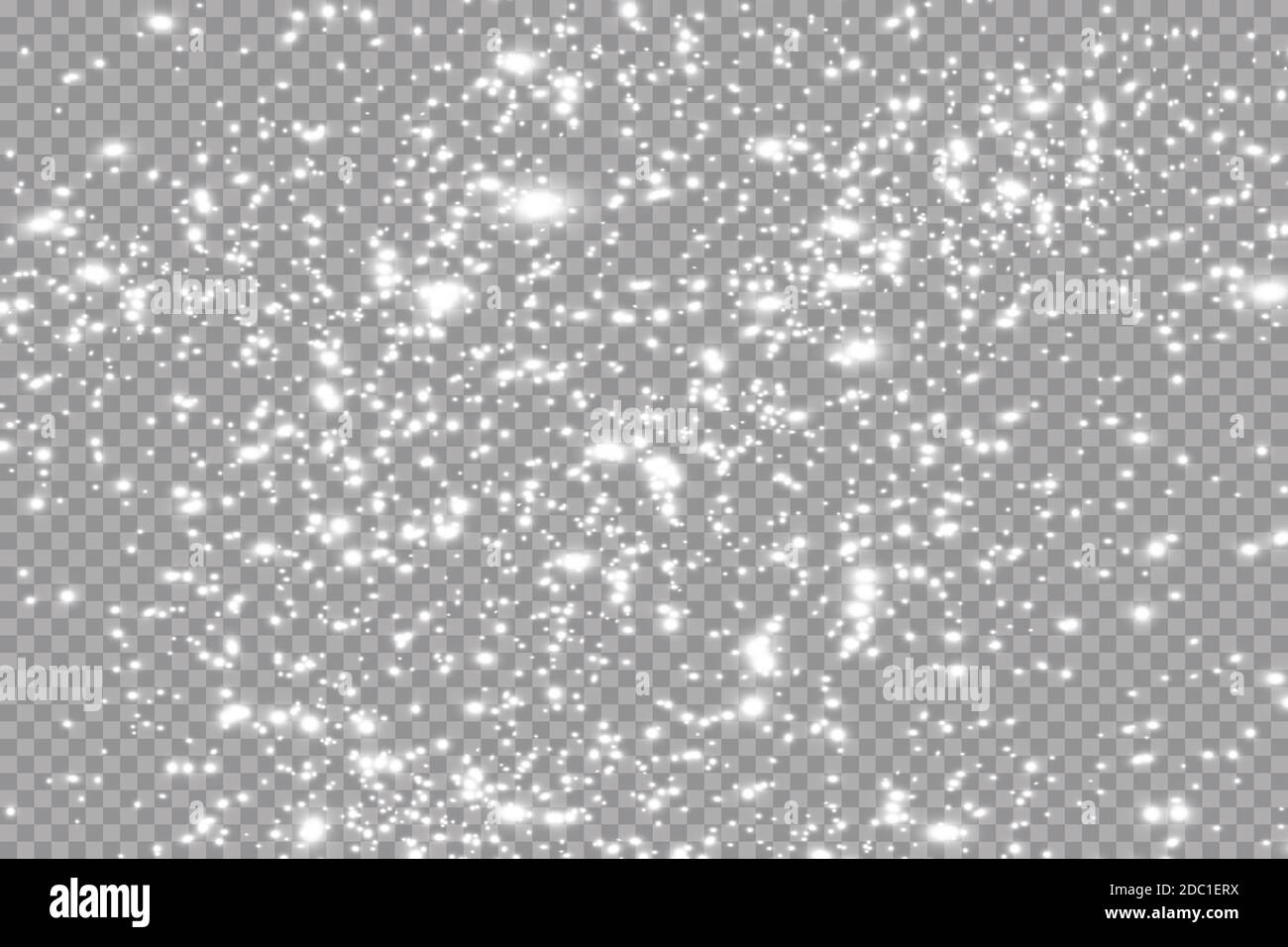 Vector heavy snowfall, snowflakes in different shapes and forms. Many ...