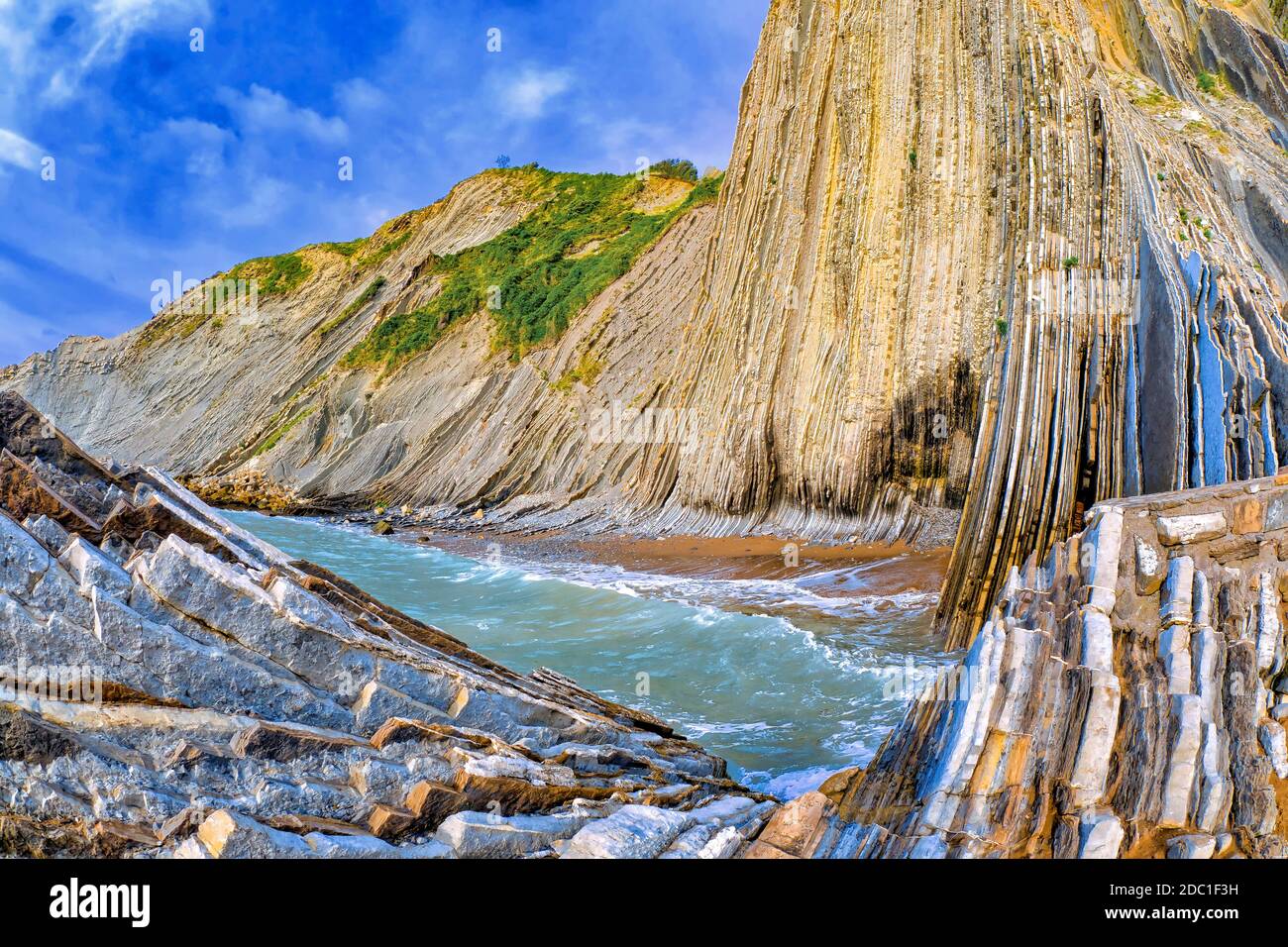 Steeply-tilted Layers of Flysch, Flysch Cliffs, Basque Coast UNESCO ...