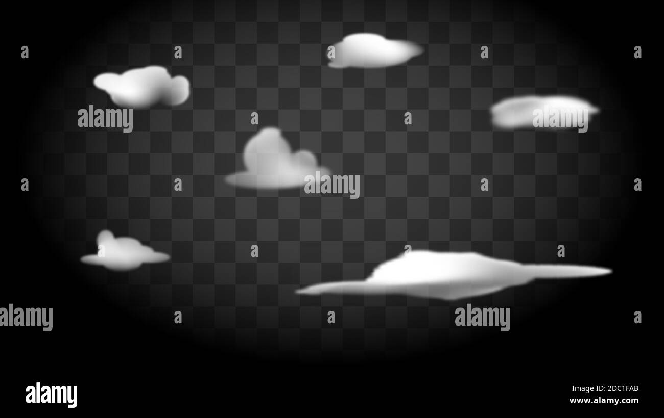 Clouds. Vector illustration set. Gradient. Set of 3d clouds on a ...