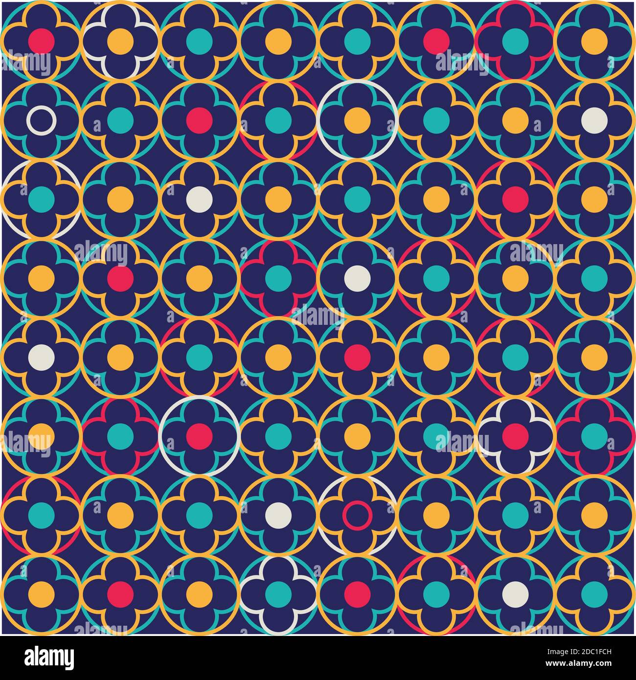 Funny Quatrefoil Lattice Pattern Seamless Vector Background Stock