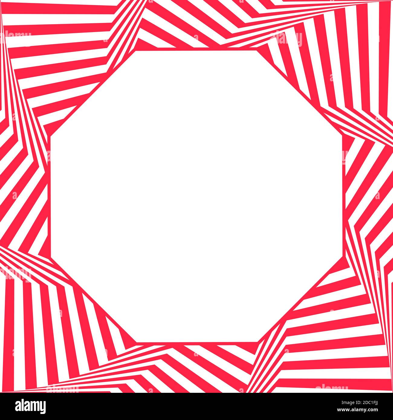 Abstract background in Opt Art style - red striped frame. Vector ...