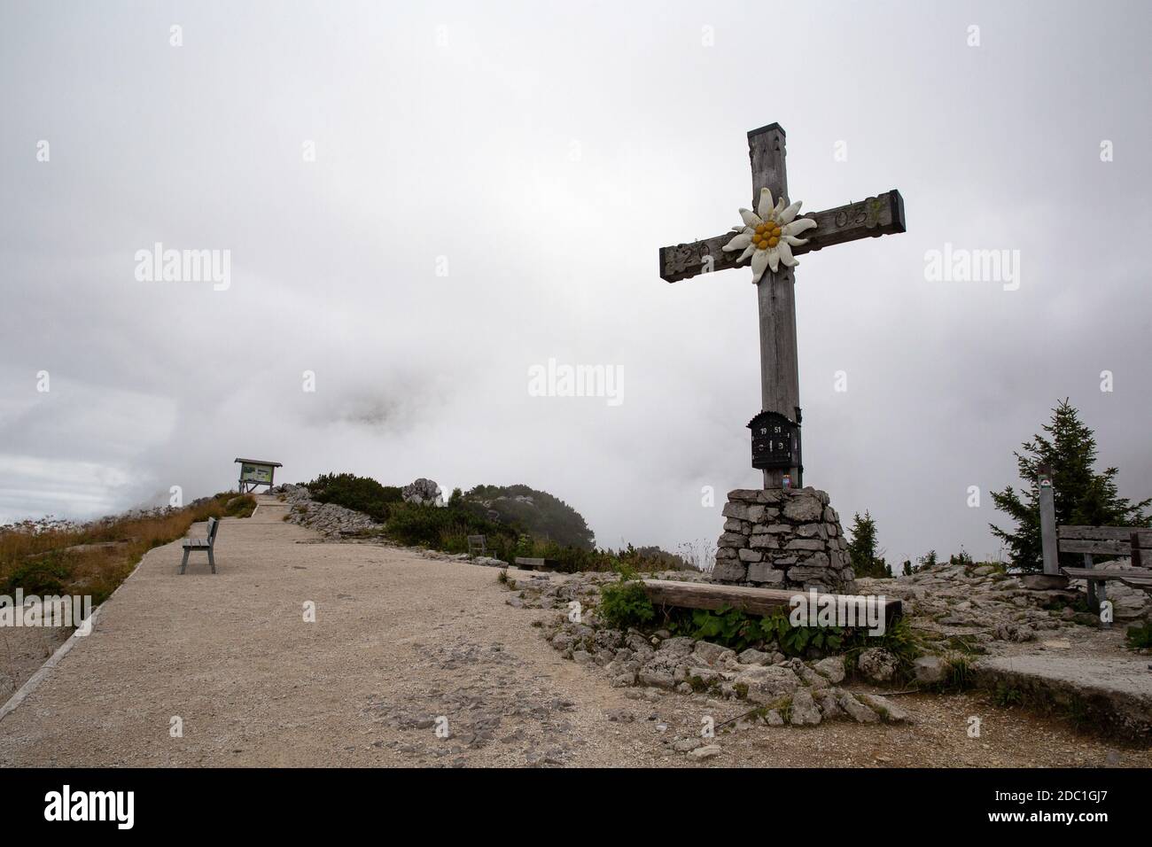 Alpine Cross for travelers in the Bavarian Alps close to Hitler's ...