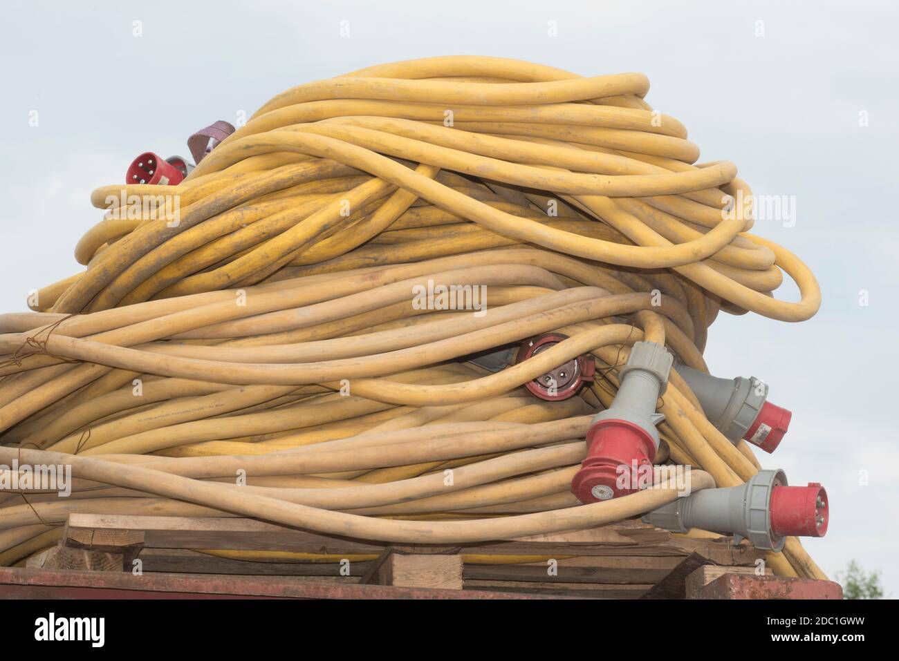 electric cable for plugging devices and machines with power Stock Photo ...