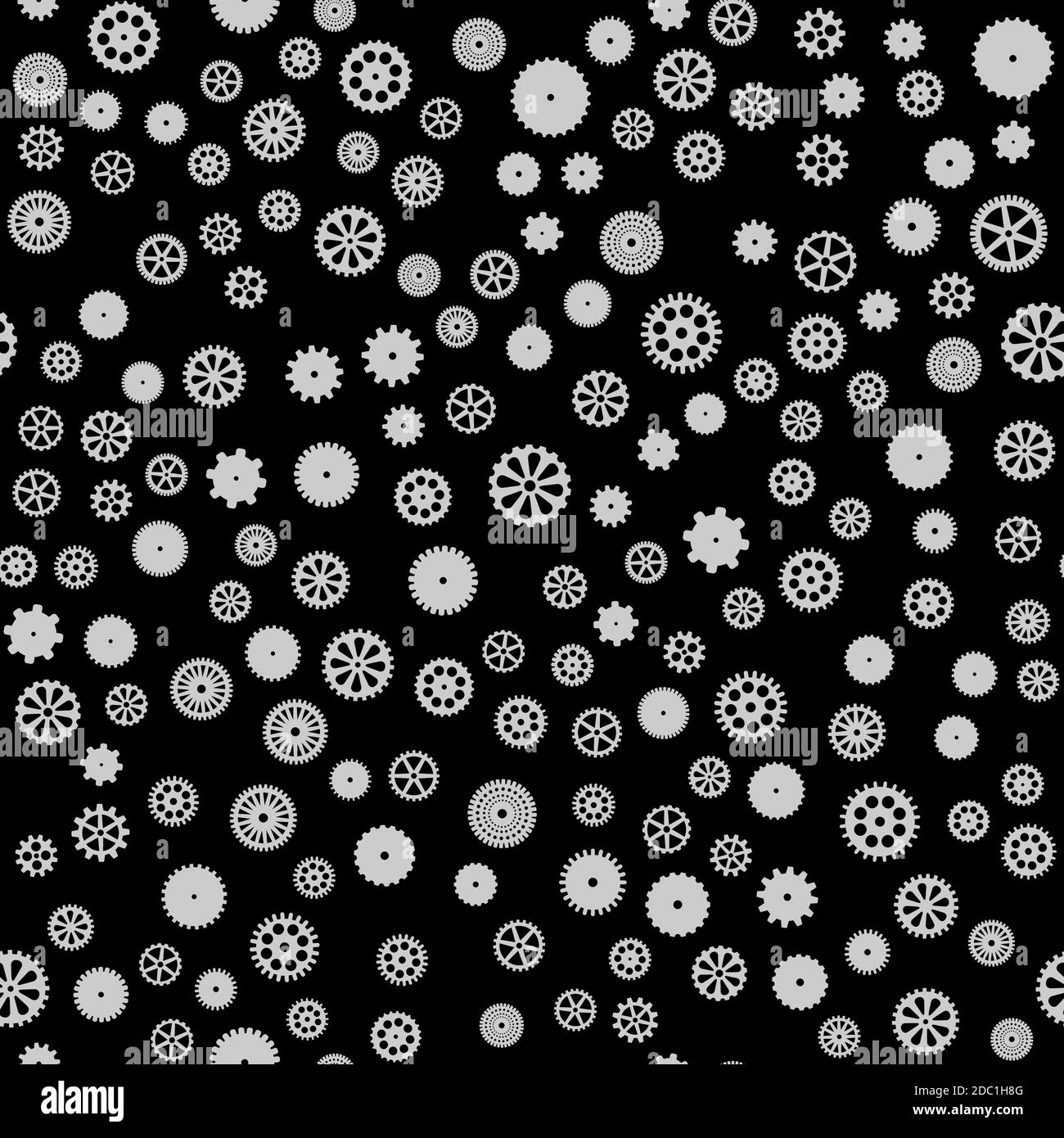 abstract black flat gears seamless pattern Stock Photo - Alamy