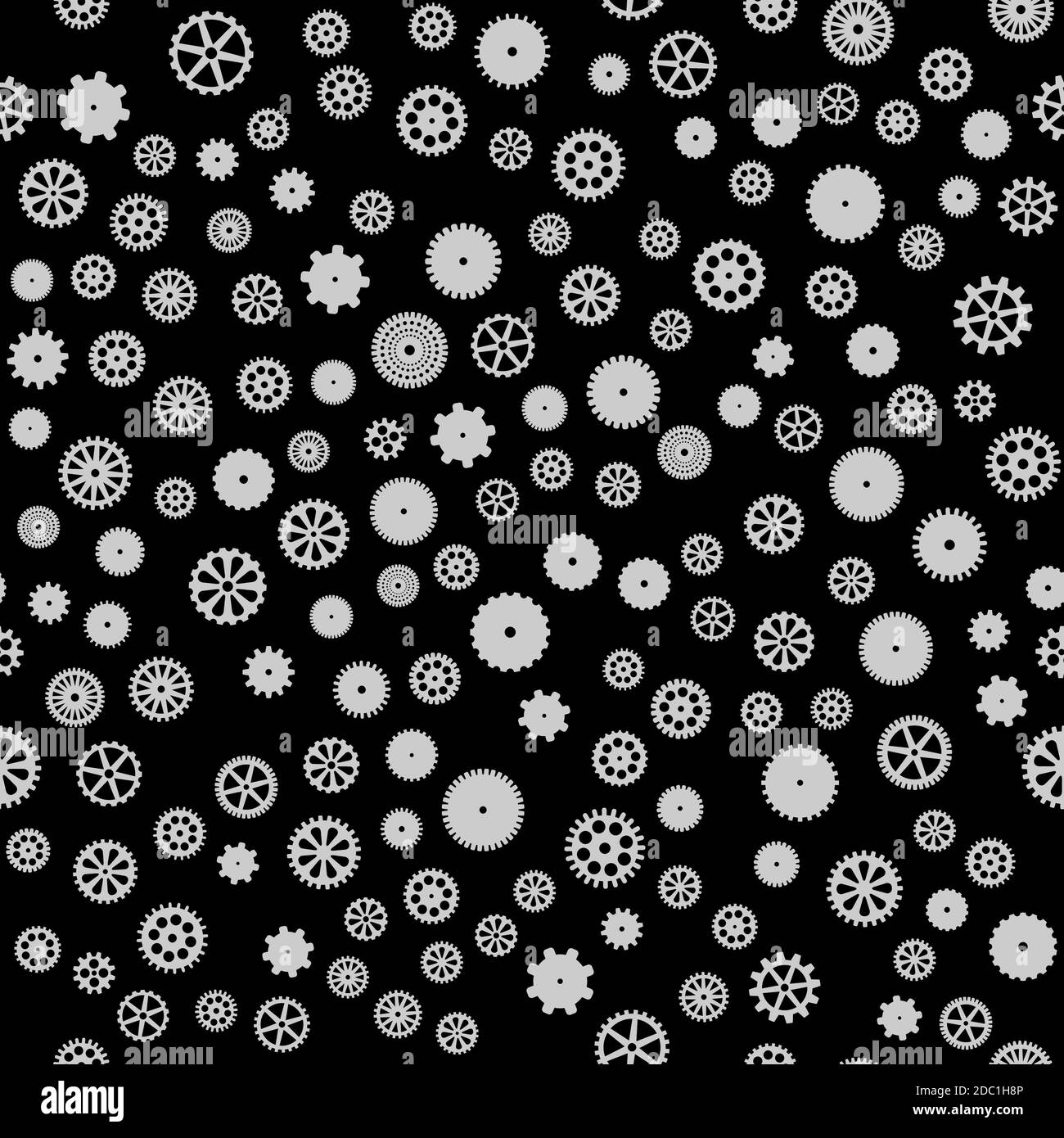 abstract black flat gears seamless pattern Stock Photo - Alamy