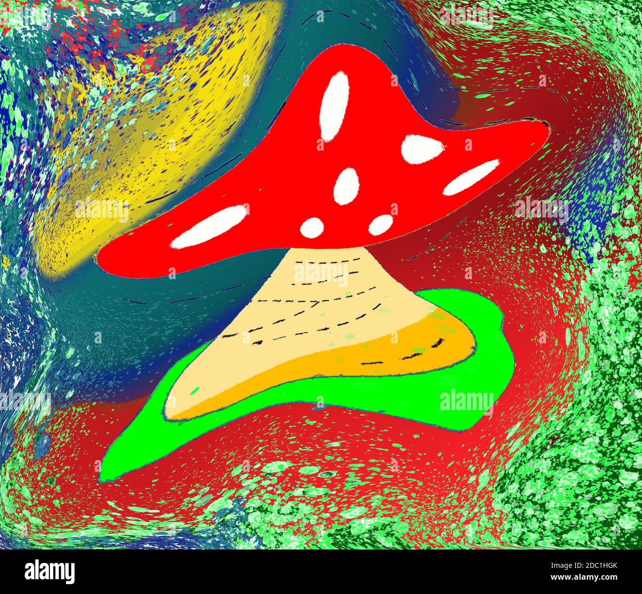 red mushroom on an abstract background Stock Photo - Alamy