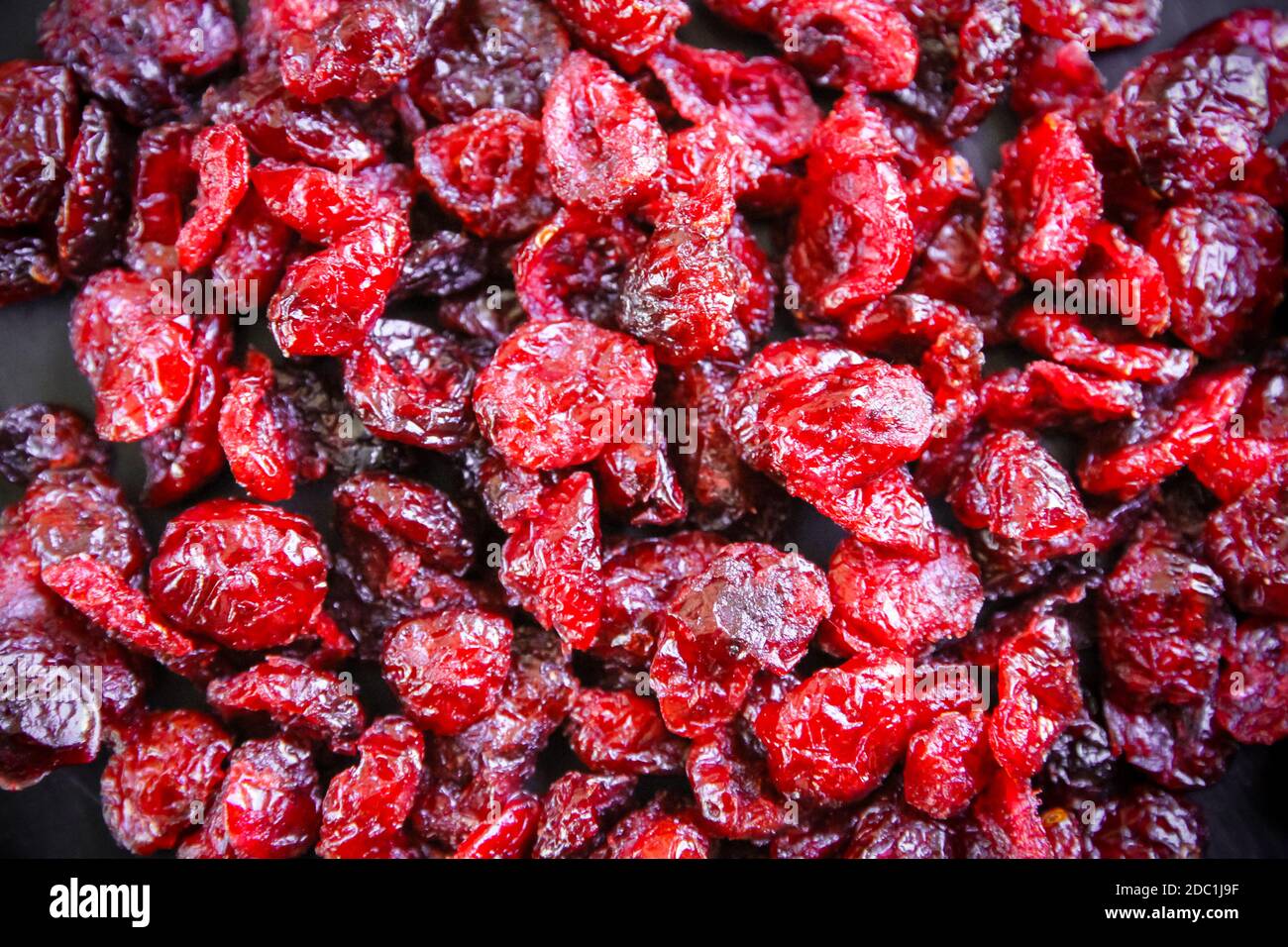 Dried cranberries background texture wallpaper. Top view Stock Photo ...