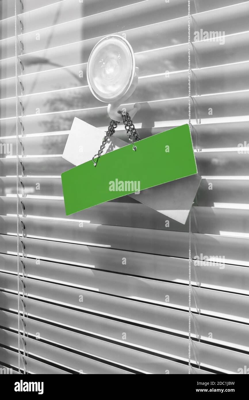 Empty sign board hanging outside store. Fully editable Stock Photo - Alamy