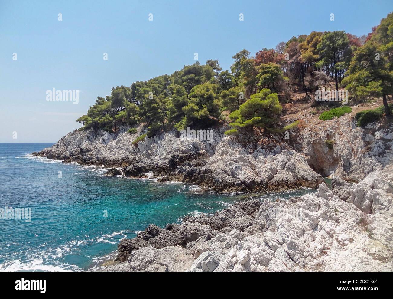 Amarantos rocks at Skopelos island at the Sporades in Greece Stock ...